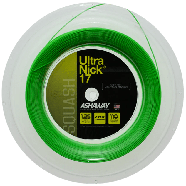 Ashaway UltraNick 17 Green Squash String 110m Reel – Sports Virtuoso