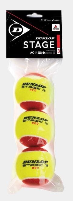 Dunlop Junior Red/Yellow Tennis Balls 3 Ball Pack (Stage 3) – Sports ...